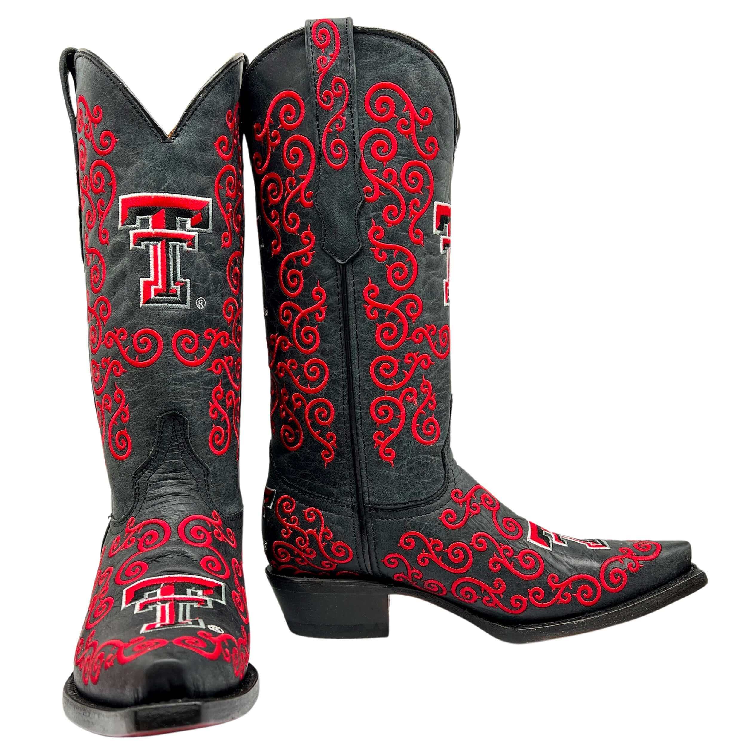 Women's Texas Tech University Scroll Embroidery Boots