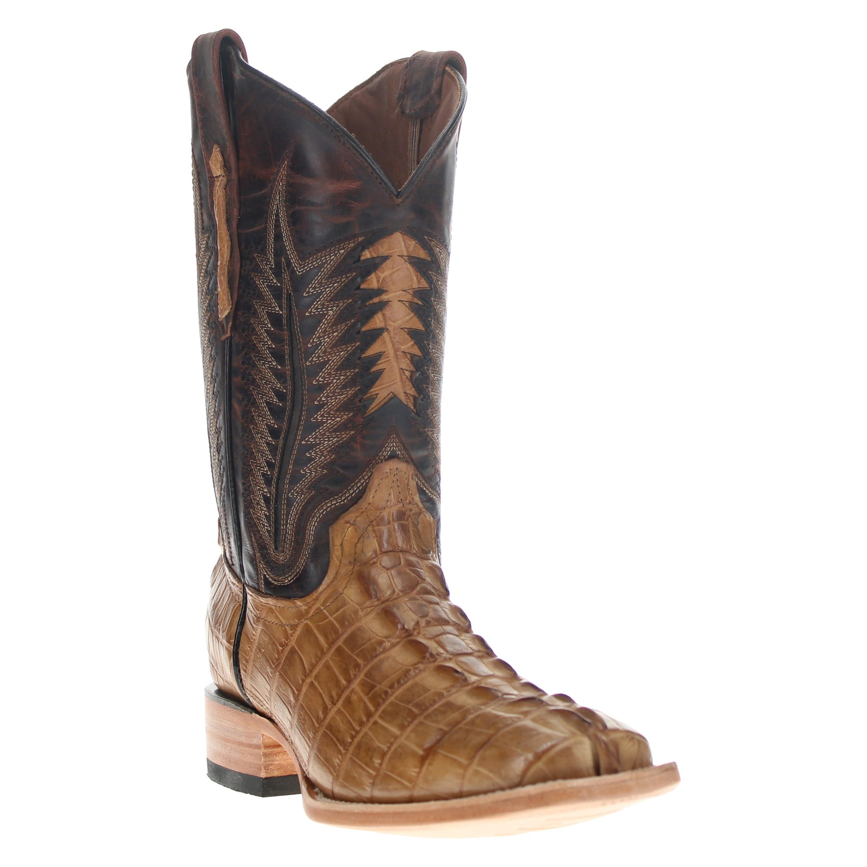 Men's Tan Hornback Alligator Cowboy Boots | Vaccari Boots