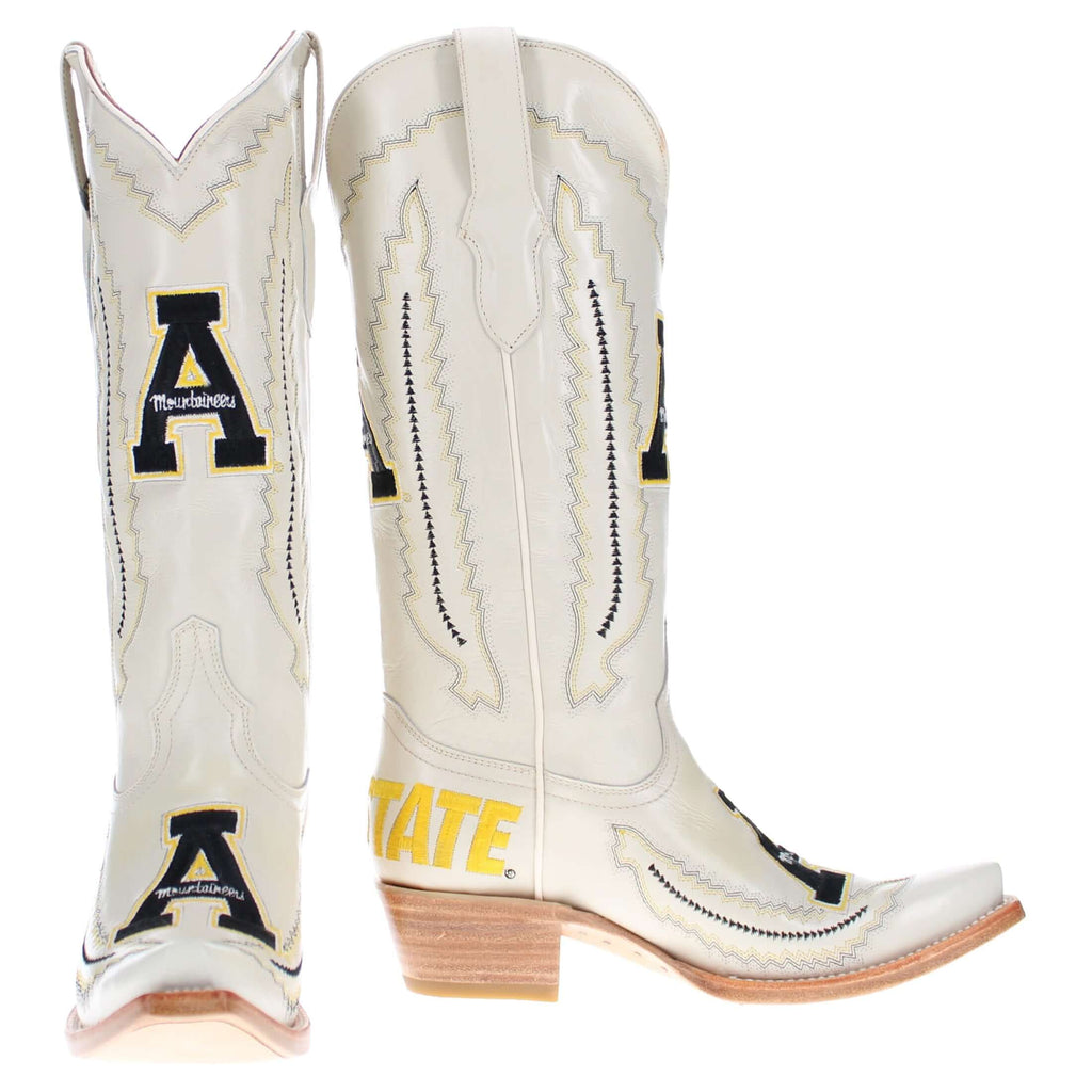 Women's App State University Bone Cowgirl Boots | Vaccari
