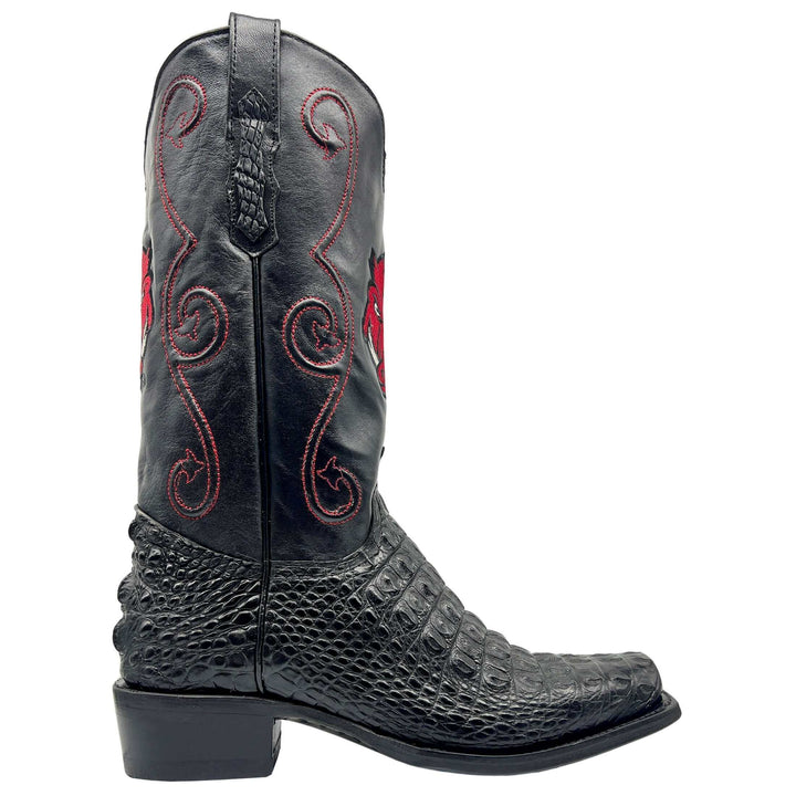 Men's University of Arkansas Black Hornback Alligator Boots