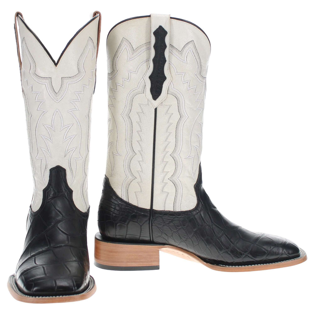 Men's Black Belly Alligator Cowboy Boots | Vaccari Boots