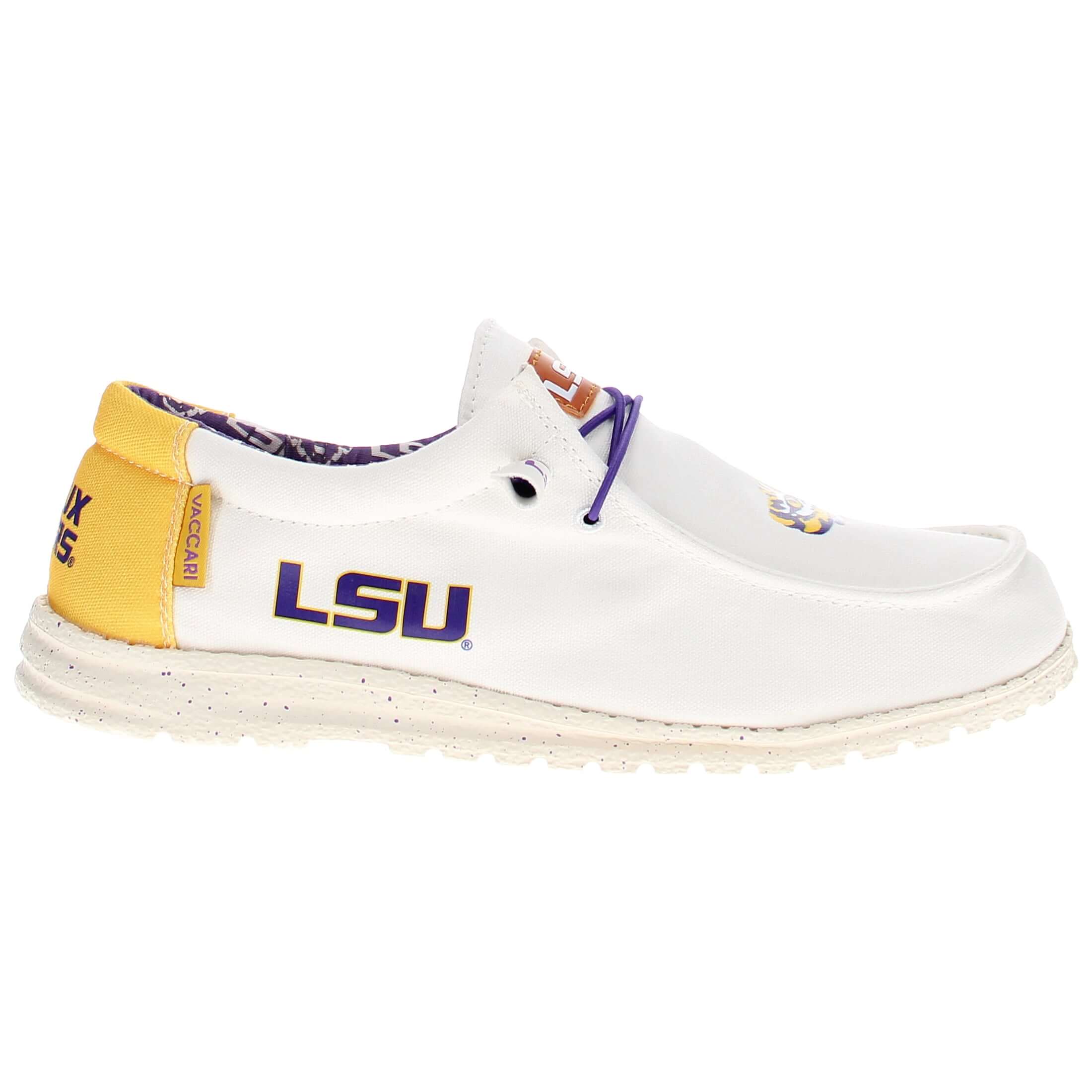 Men's LSU Off White Canvas Shoes | Vaccari Boots