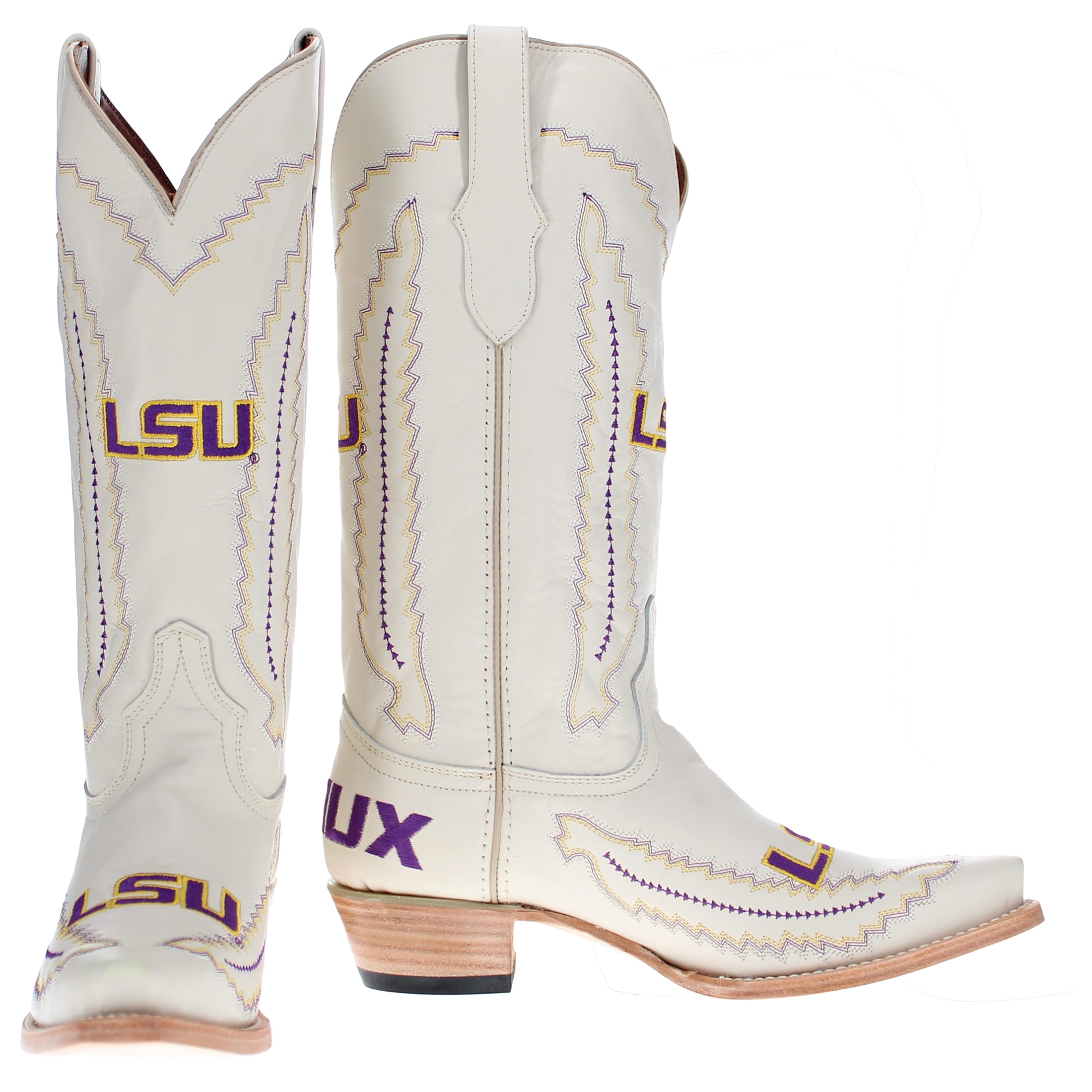 Women's Louisiana State University Bone Snip Toe Boots