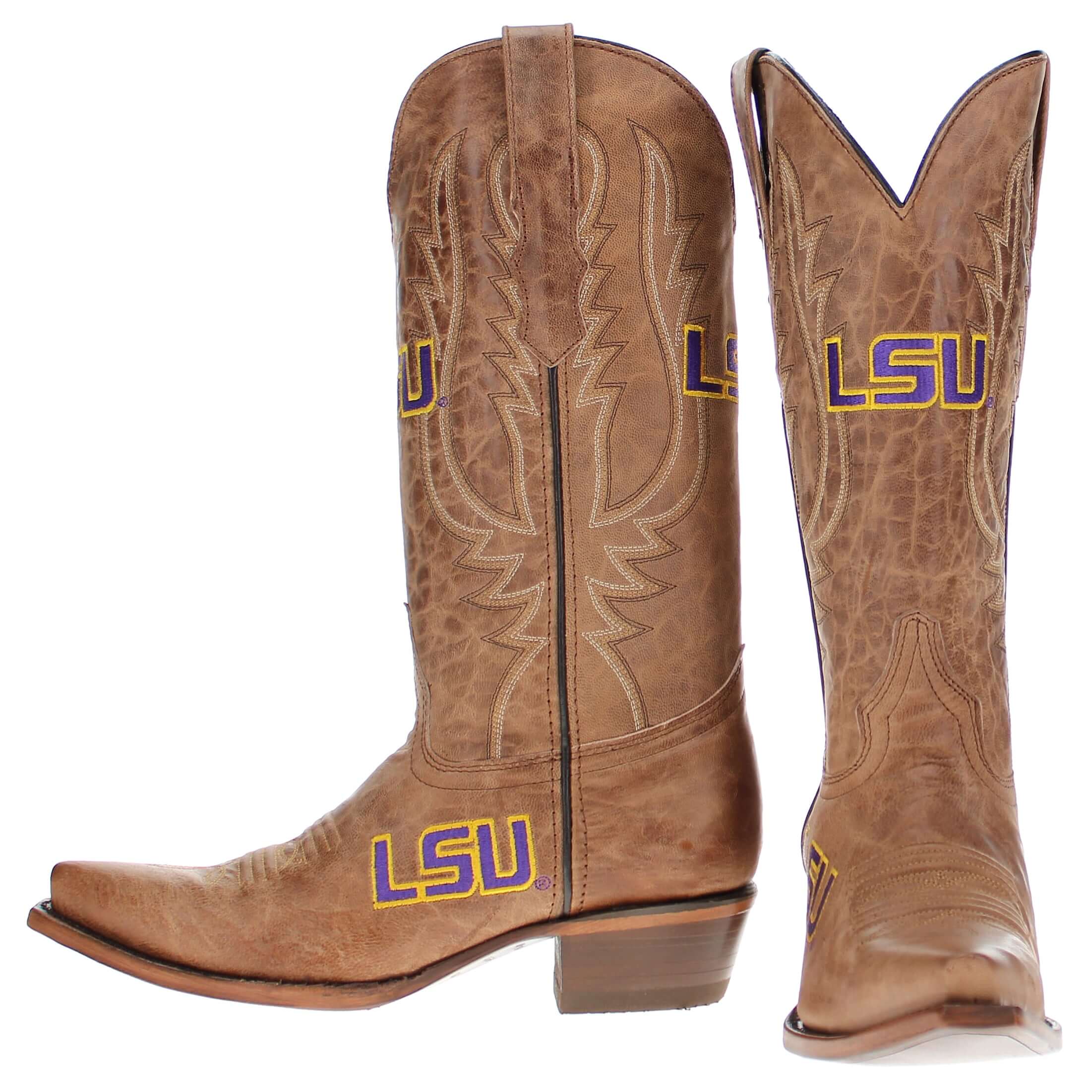 Women's Louisiana State University Tigers Tan Cowgirl Boots