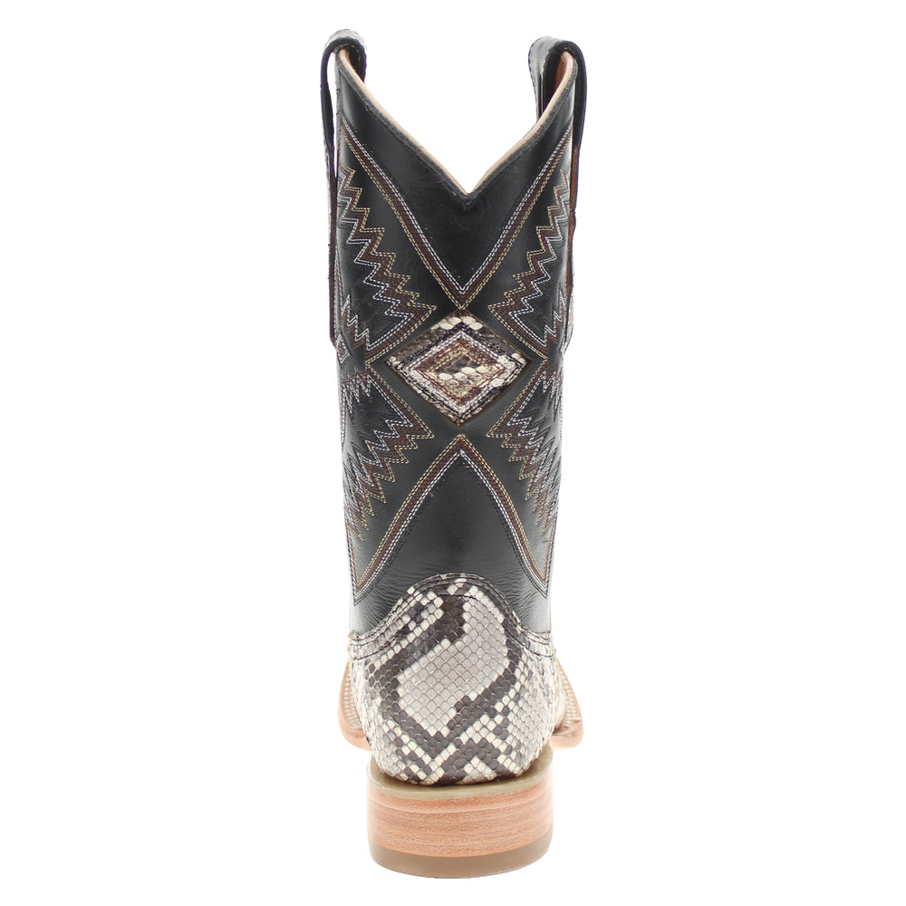 Men's Natural Python Square Toe Cowboy Boots | Vaccari