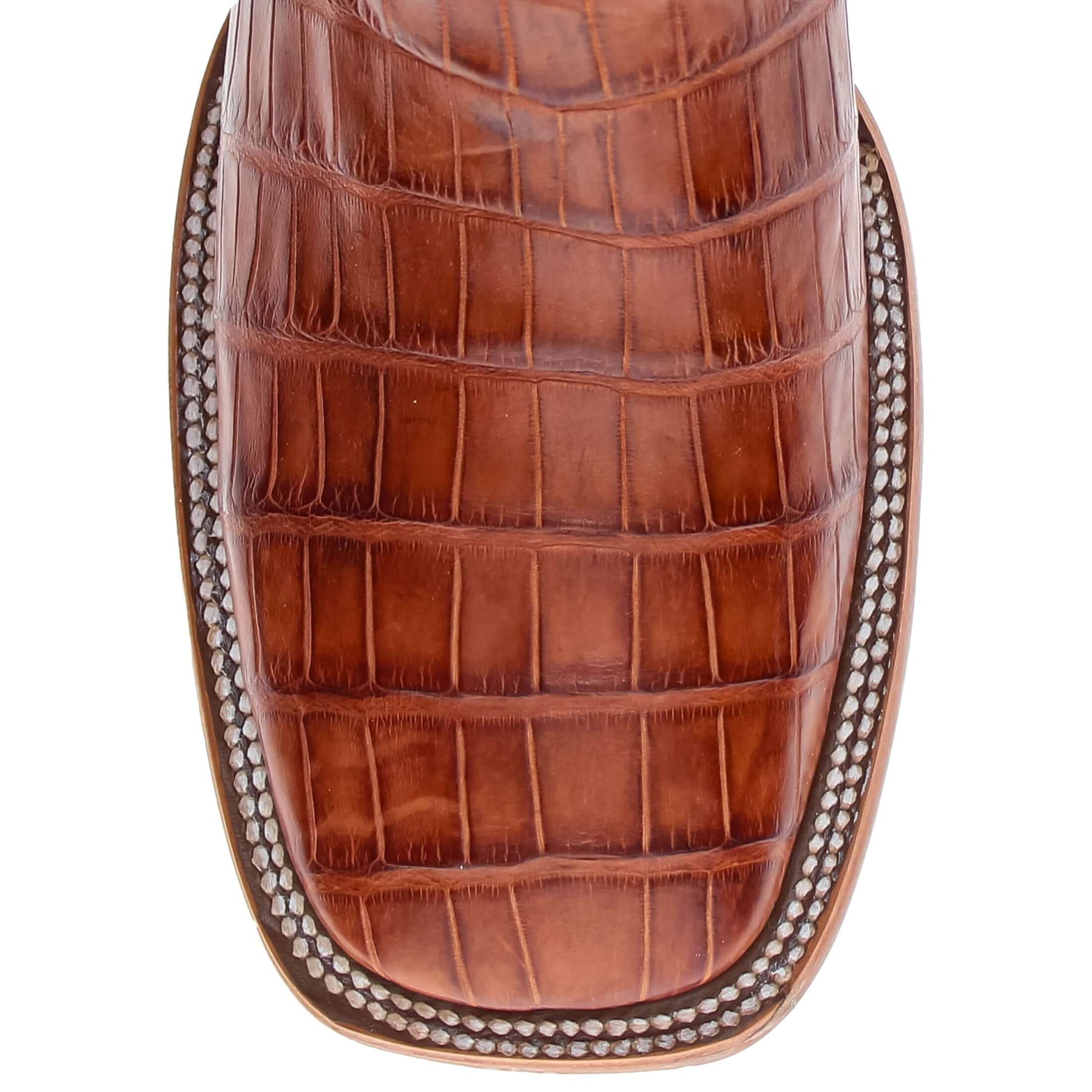 Men's Cognac American Alligator Cowboy Boots | Vaccari Boots