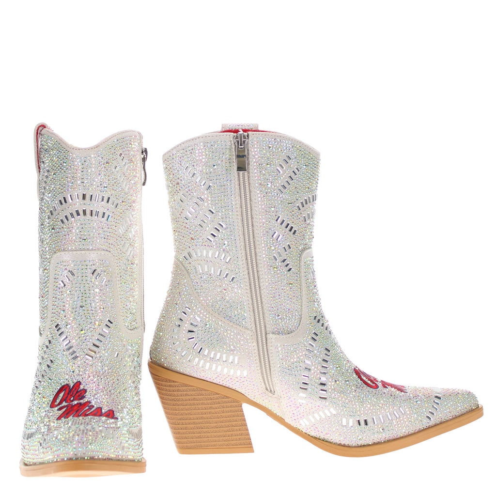 Women's Ole Miss Bling Cowgirl Booties | Vaccari Boots