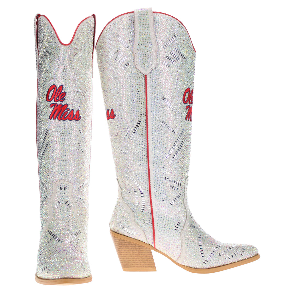 Women's Ole Miss Tall Bling Cowgirl Boots | Vaccari Boots