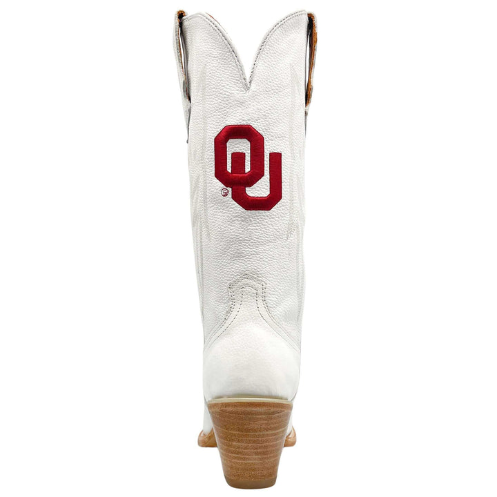 Women's University of Oklahoma White Snip Toe Boots