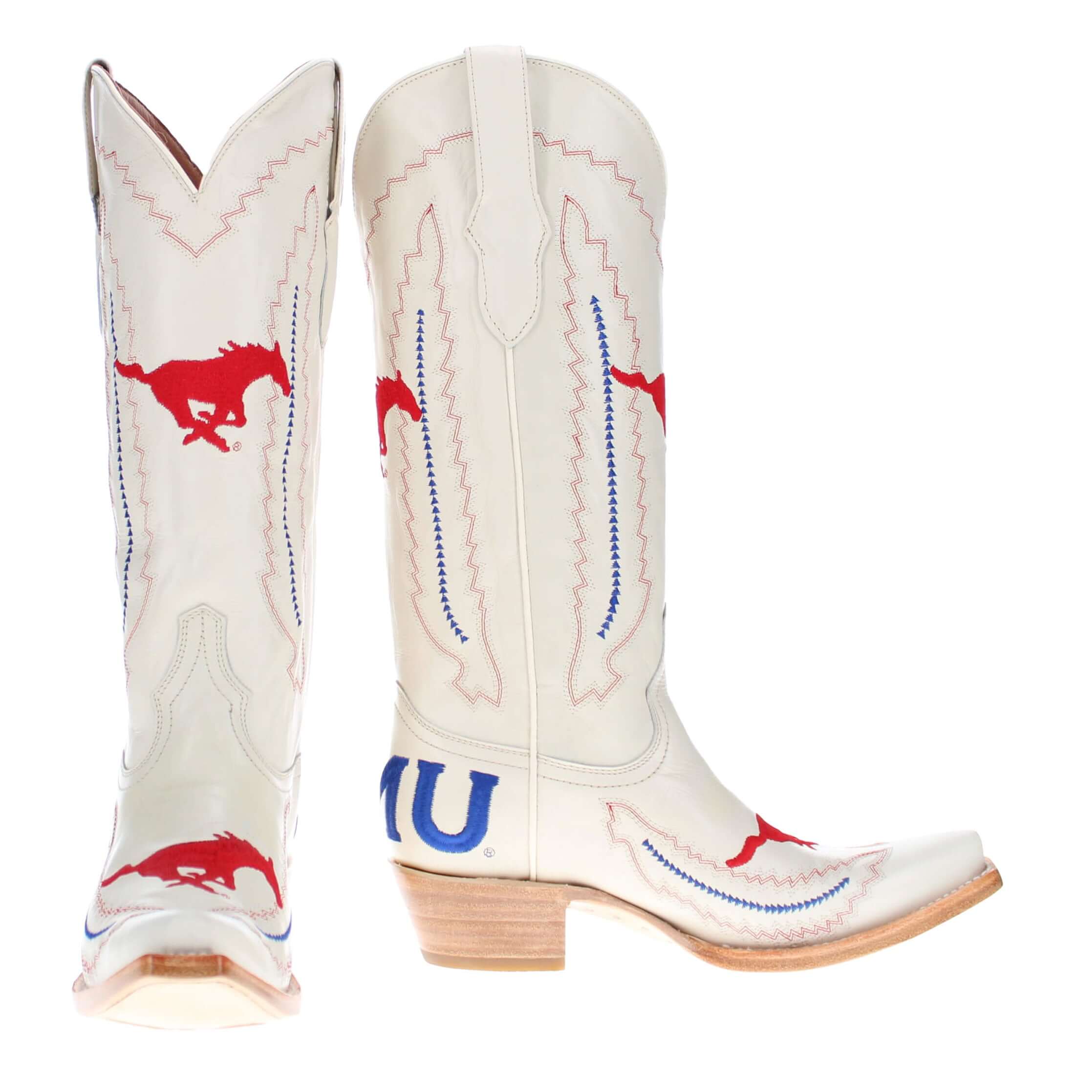 Women's SMU Bone Cowgirl Boots | Vaccari Boots