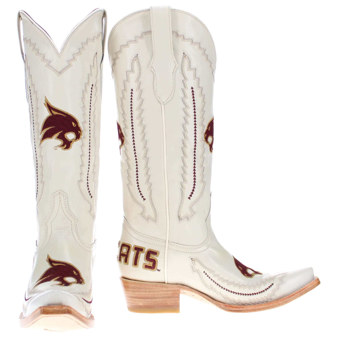 Women's Texas State University Bone Cowgirl Boots | Vaccari