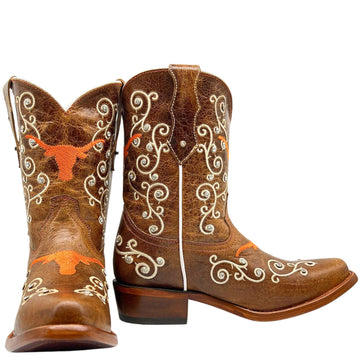 Women's University of Texas White Snip Toe Boots