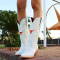 Women's University of Texas White Snip Toe Boots