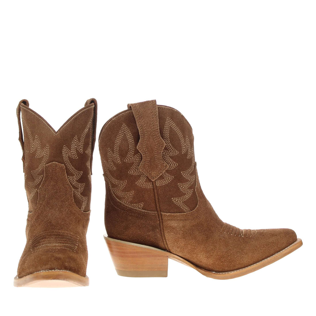 Women's Emma Sand Suede Cowgirl Booties | Vaccari Boots