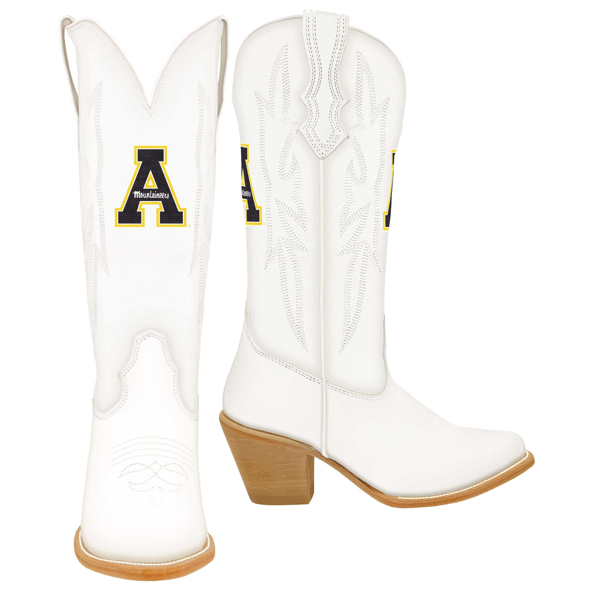 Women's Appalachian State University White Snip Toe Boots