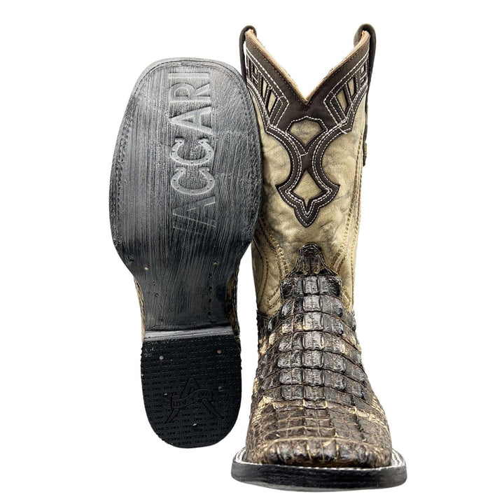 Men's Natural Hornback American Alligator Vaccari Boots