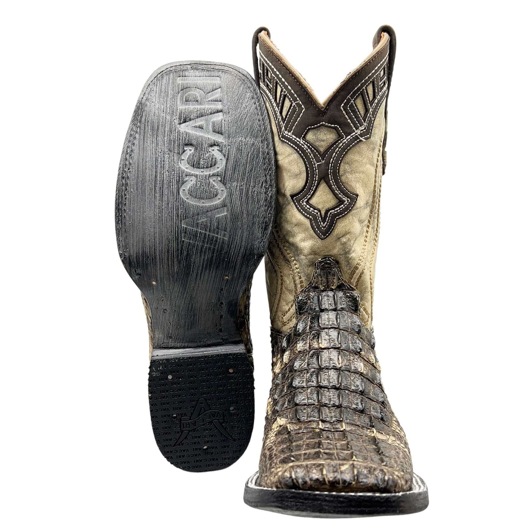 Men's Natural Hornback American Alligator Vaccari Boots