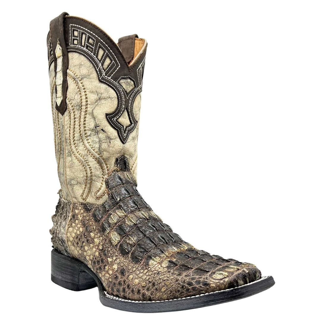 Men's Natural Hornback American Alligator Vaccari Boots