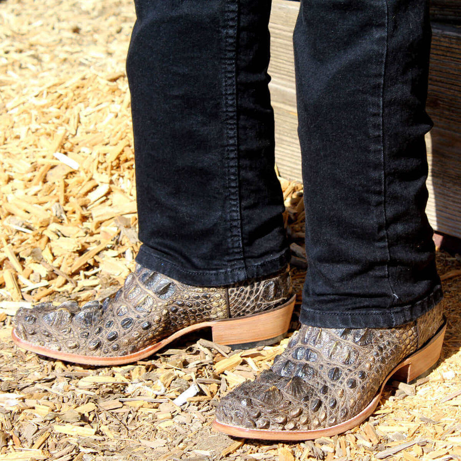 Men's Natural Hornback American Alligator Square Toe